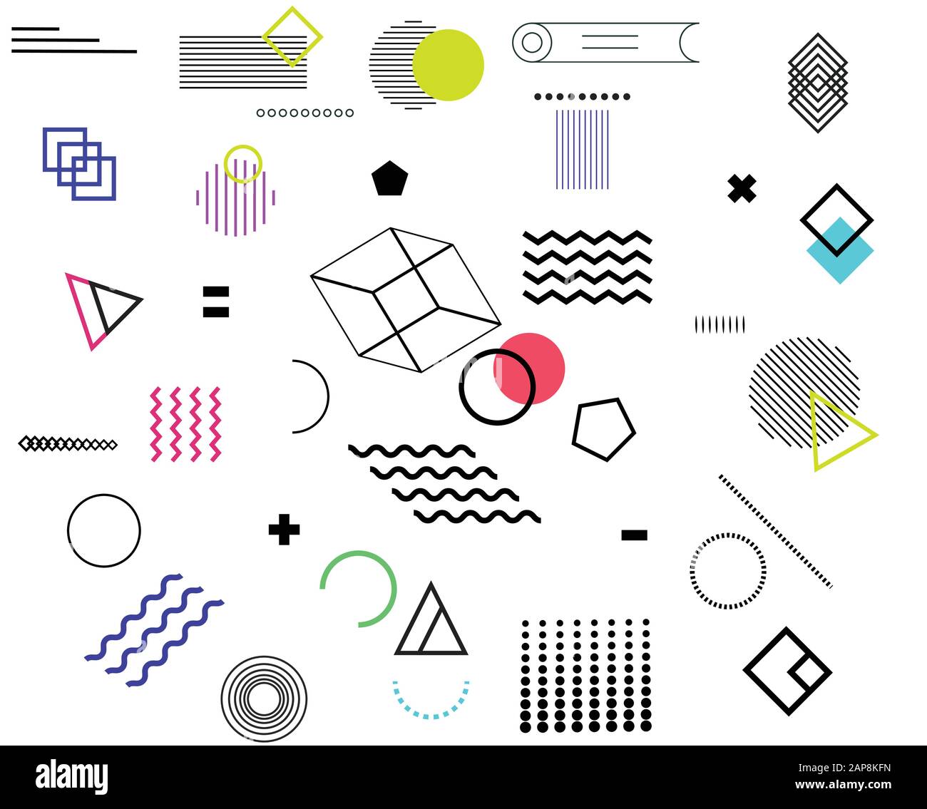 geometric design elements set.Memphis design Vector abstract geometric ... geometric design elements set.Memphis design Vector abstract geometric ...
