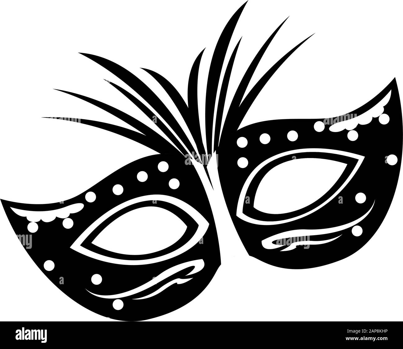 Mardi Gras theater mask silhouette Stock Vector Image & Art - Alamy