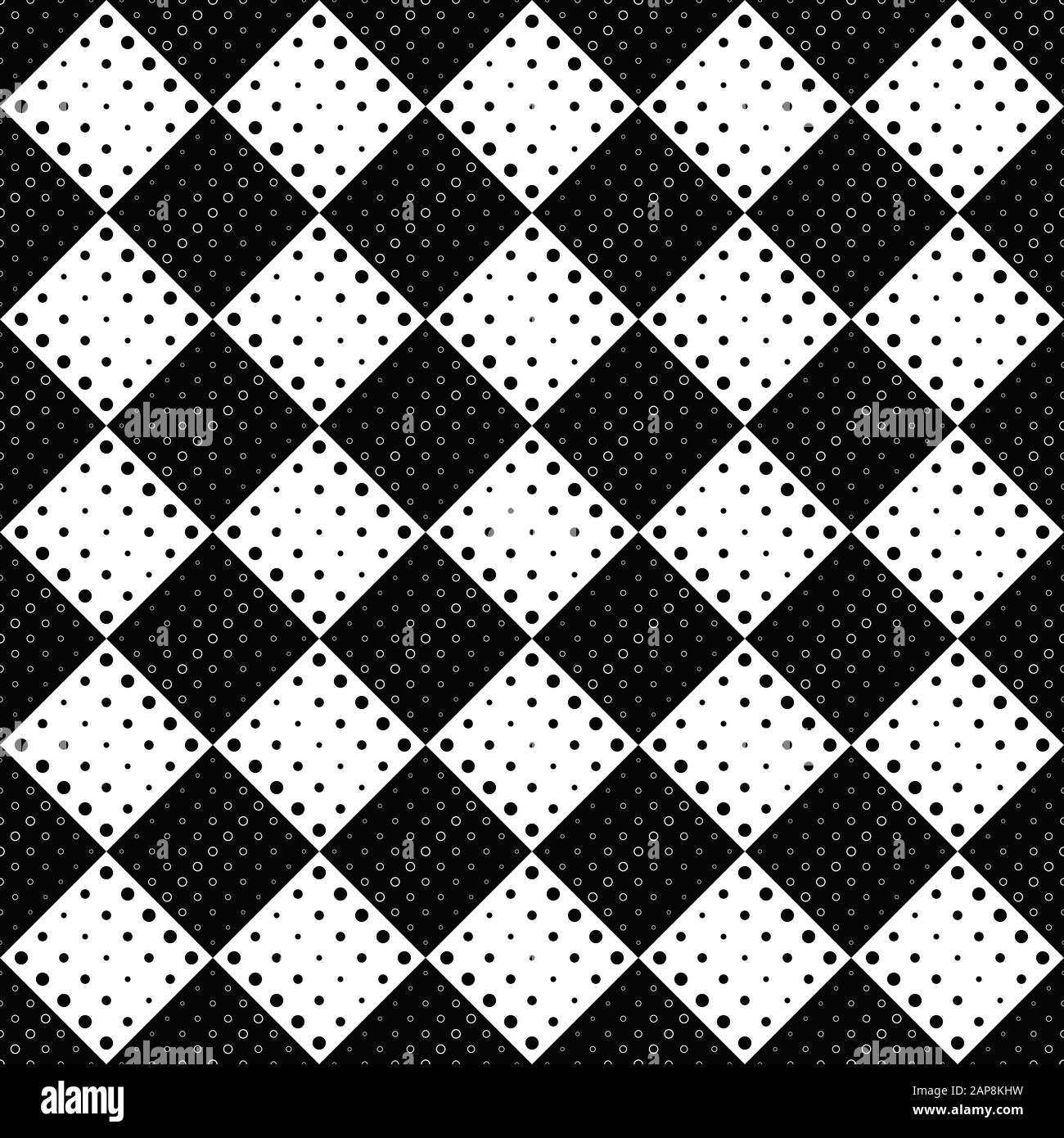 Geometrical Seamless Circle Pattern Background Abstract Monochrome Vector Graphic Design Stock