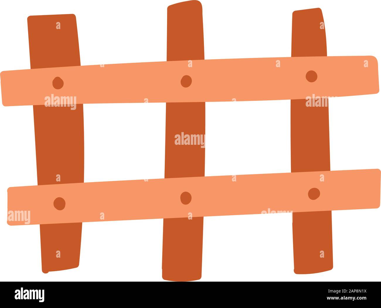 wooden fence protection barrier cartoon vector illustration Stock ...