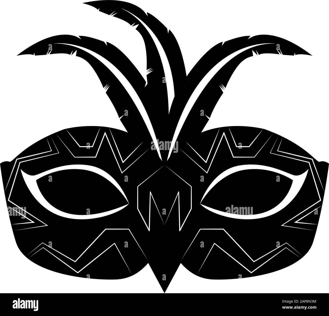 Mardi Gras theater mask silhouette Stock Vector Image & Art - Alamy