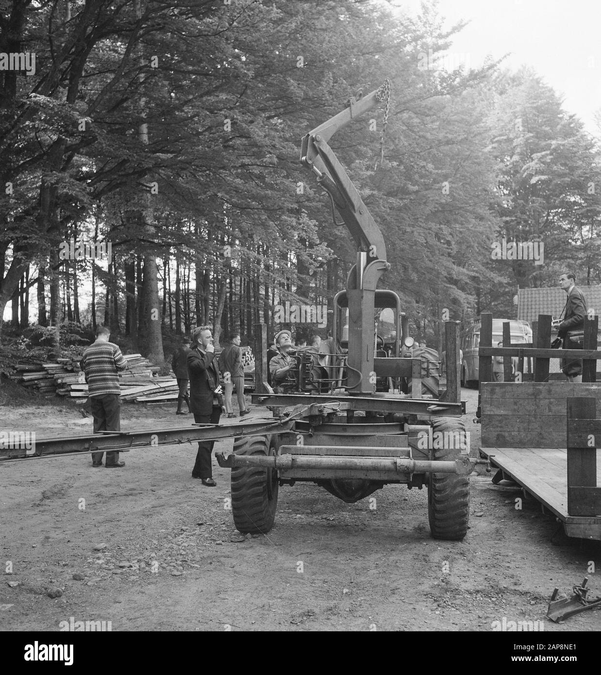 forestry, machinery, tools, workers, carts, Tractors Date: undated ...