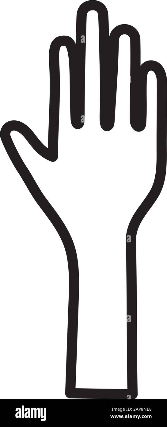 raised open human hand stop gesture icon vector illustration Stock ...