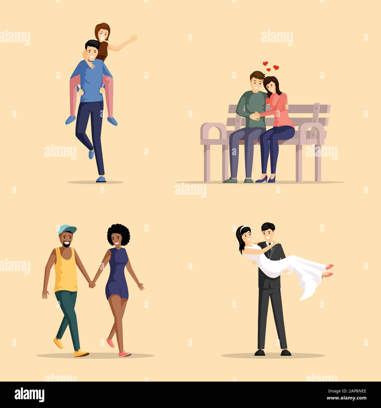 Husband hold hands wife Stock Vector Images - Alamy