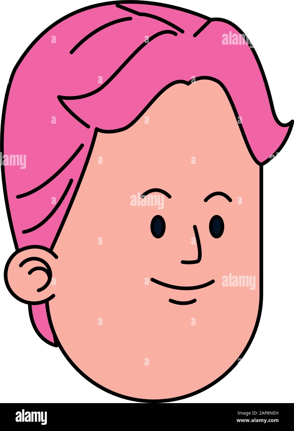 cartoon boy with pink hair, colorful design Stock Vector Image & Art ...