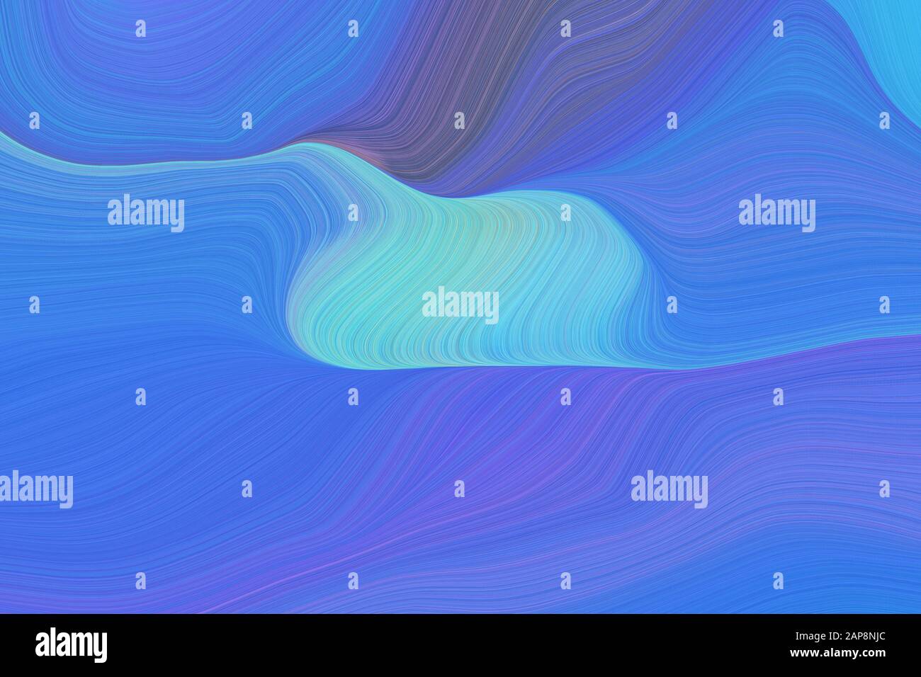 abstract artistic lines and waves wallpaper with royal blue, sky blue ...