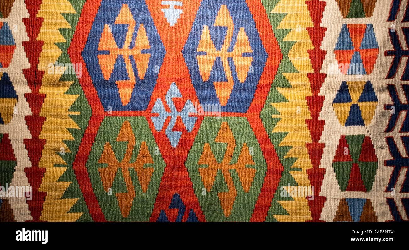 Traditional Turkish hand made carpet and rugs Stock Photo - Alamy