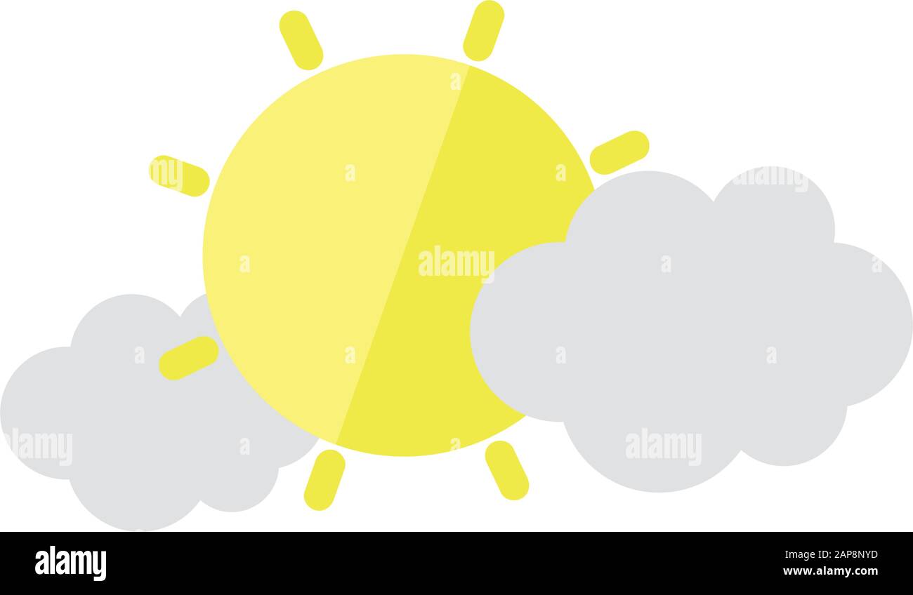 ecology sun clouds weather icon design vector illustration Stock Vector ...