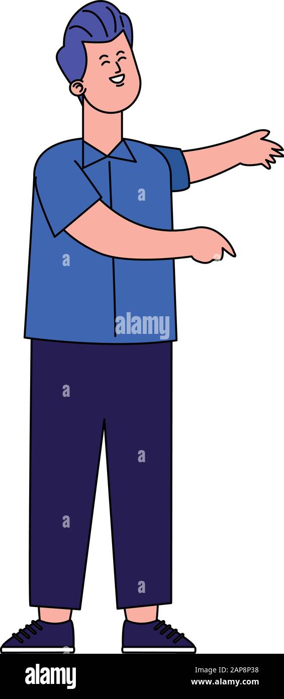 cartoon man pointing icon, flat design Stock Vector Image & Art - Alamy