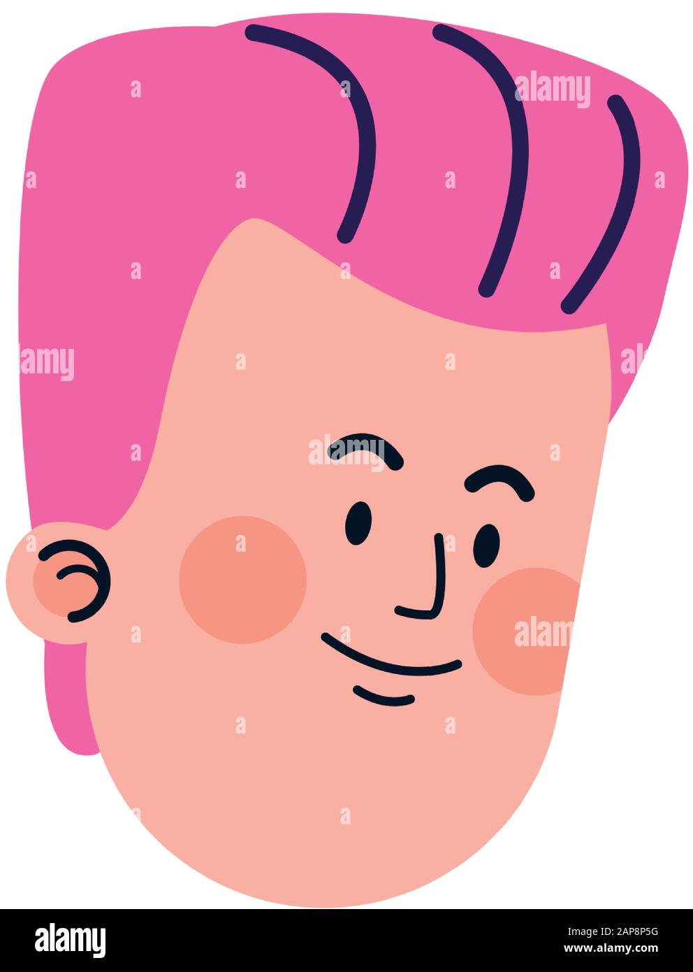 cartoon man with pink hair icon Stock Vector Image & Art - Alamy