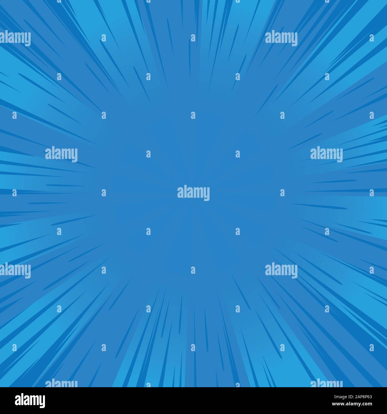 Blue rays comic pop art retro background. Vector illustration Stock ...