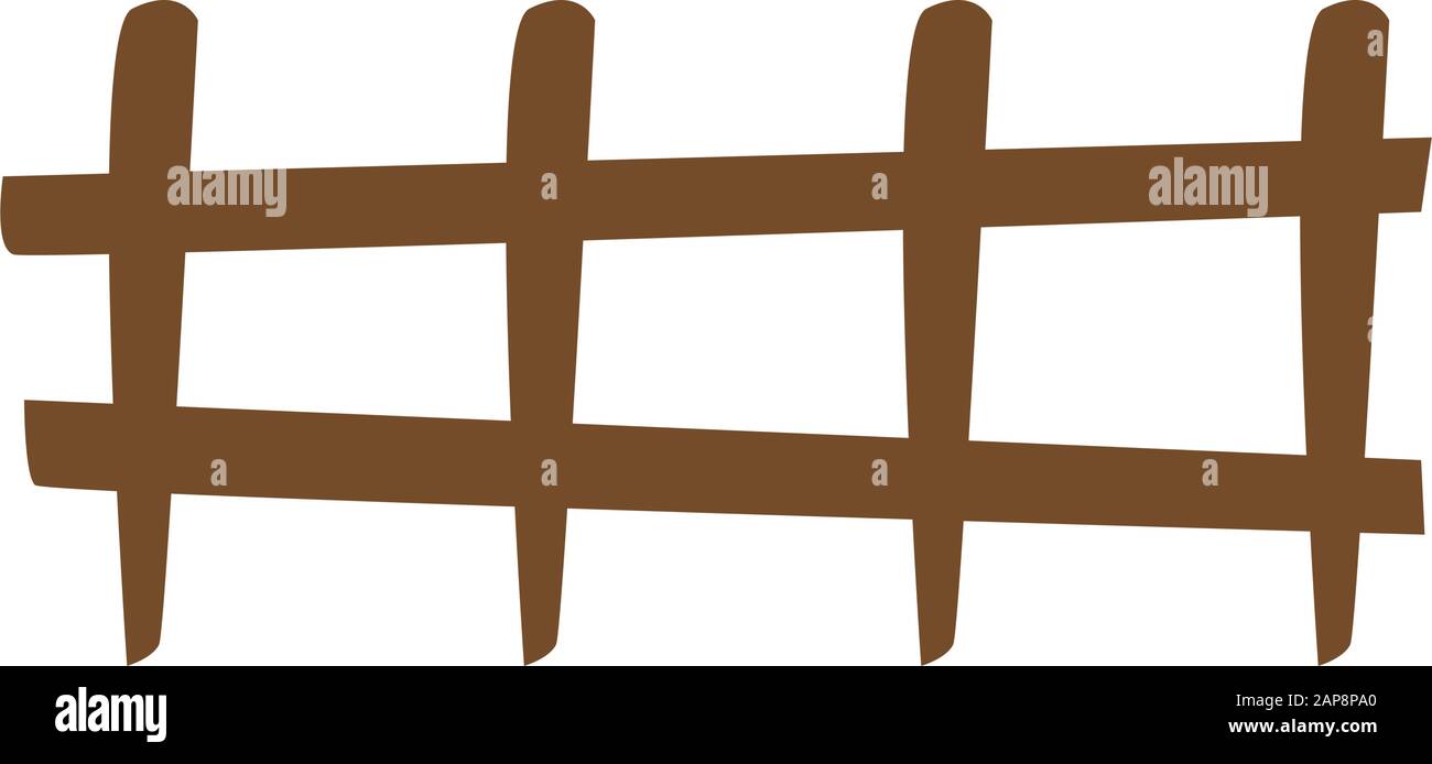 wooden fence protection barrier cartoon vector illustration Stock ...