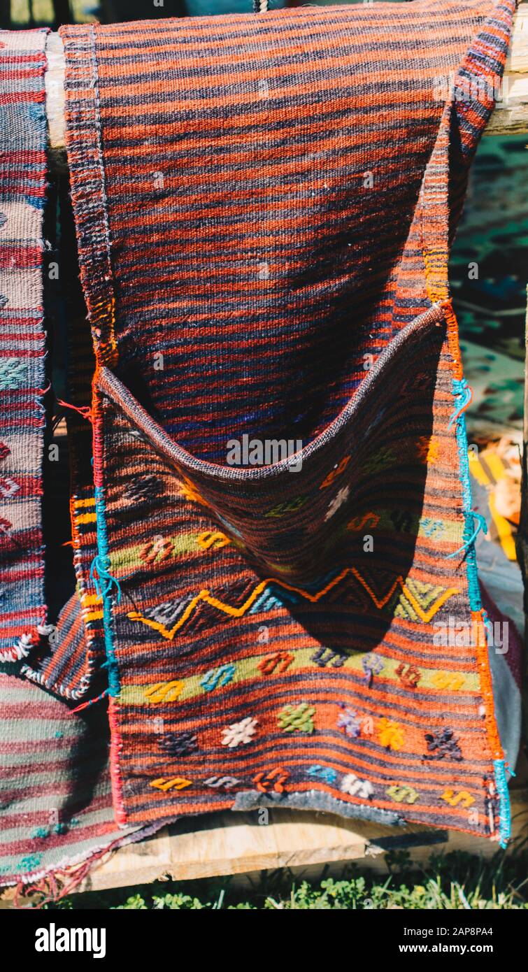 Traditional Turkish hand made carpet and rugs Stock Photo - Alamy