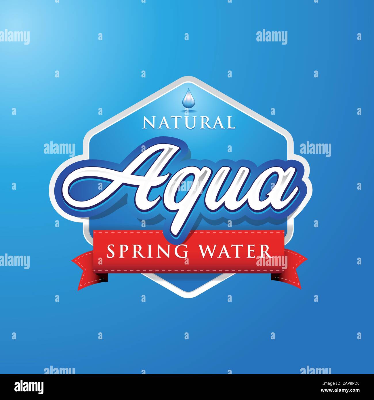 Aqua - Spring water label tag Stock Vector Image & Art - Alamy