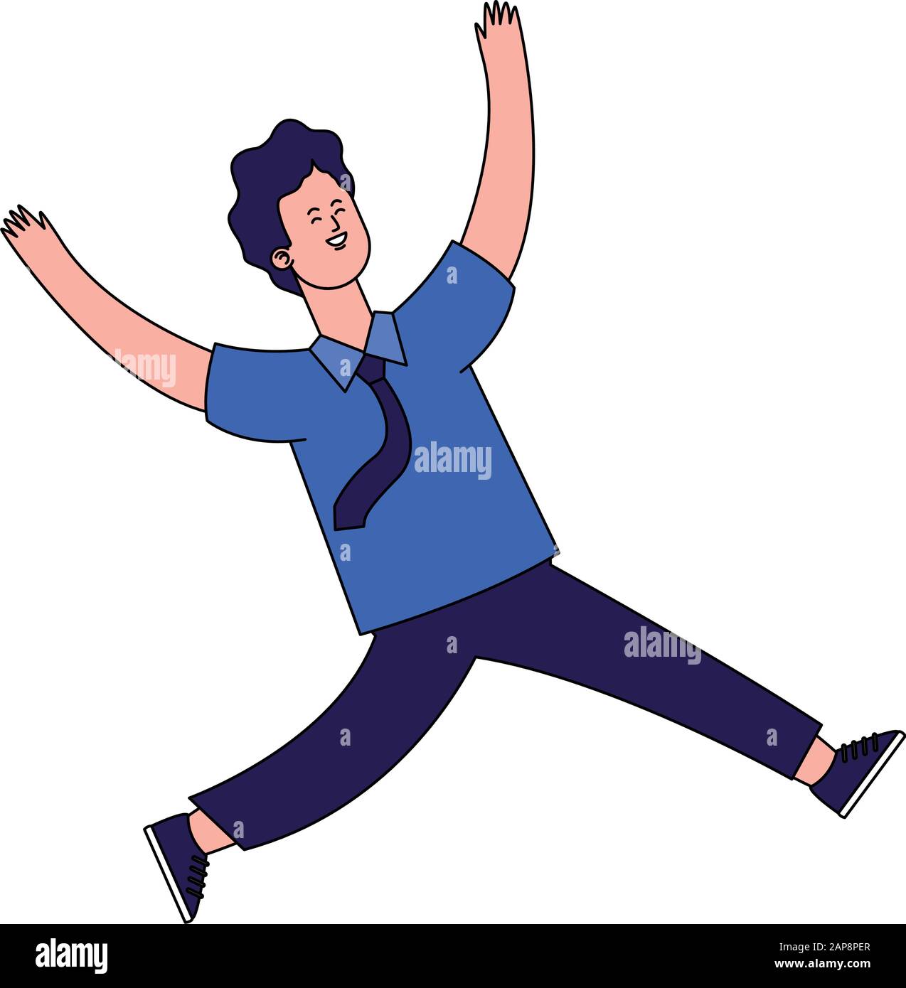 cartoon happy man jumping icon Stock Vector Image & Art - Alamy