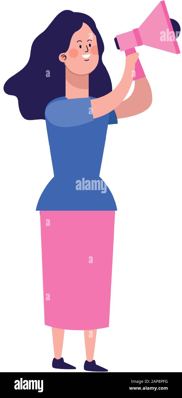cartoon woman using megaphone icon Stock Vector Image & Art - Alamy