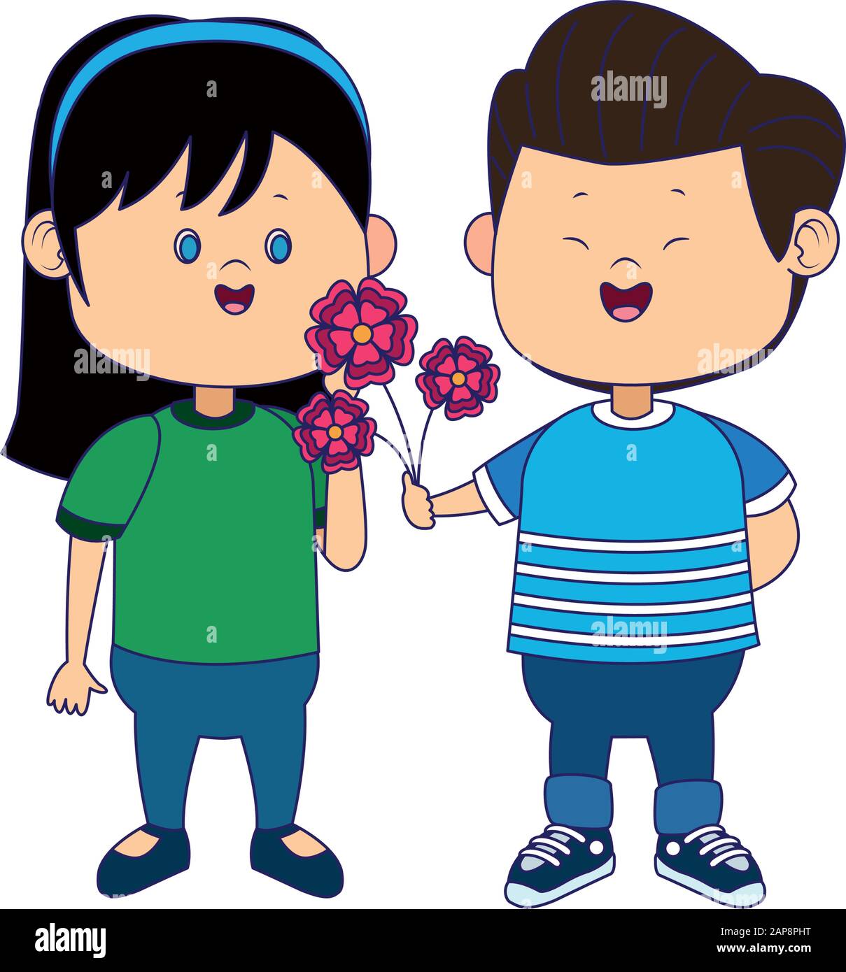 Happy beautiful girl giving Cut Out Stock Images & Pictures - Alamy