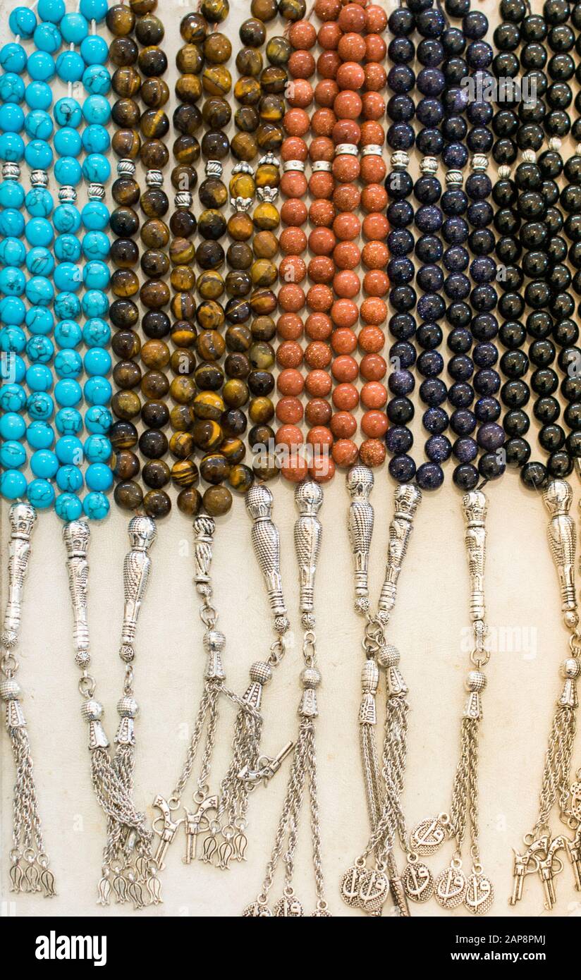 Set of praying beads of various colors and semi precious stones Stock ...