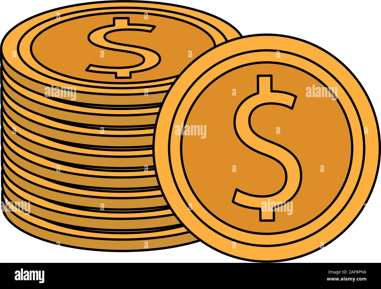 Money coin icon over Stock Vector Images - Alamy