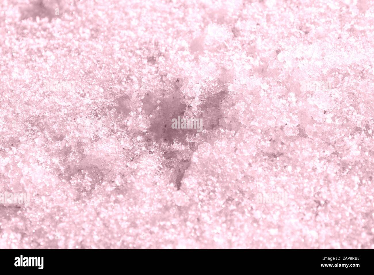 Spring snow texture close up. Abstract winter background pink color ...