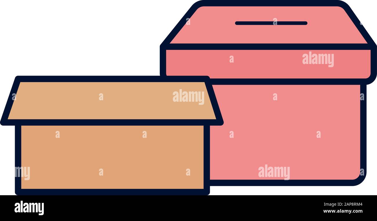 cardboard boxes storage charity and donation vector illustration Stock ...