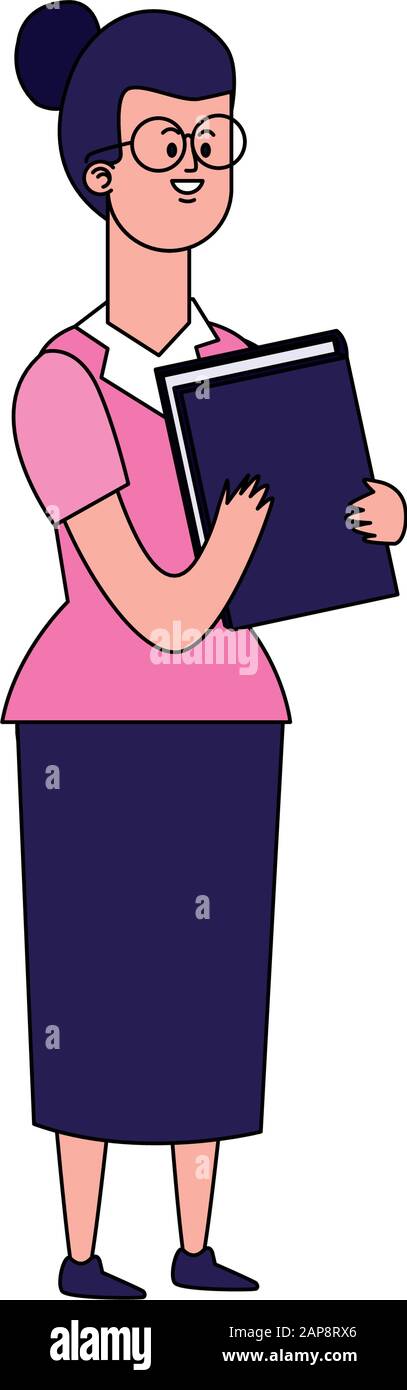 cartoon girl with book icon Stock Vector Image & Art - Alamy