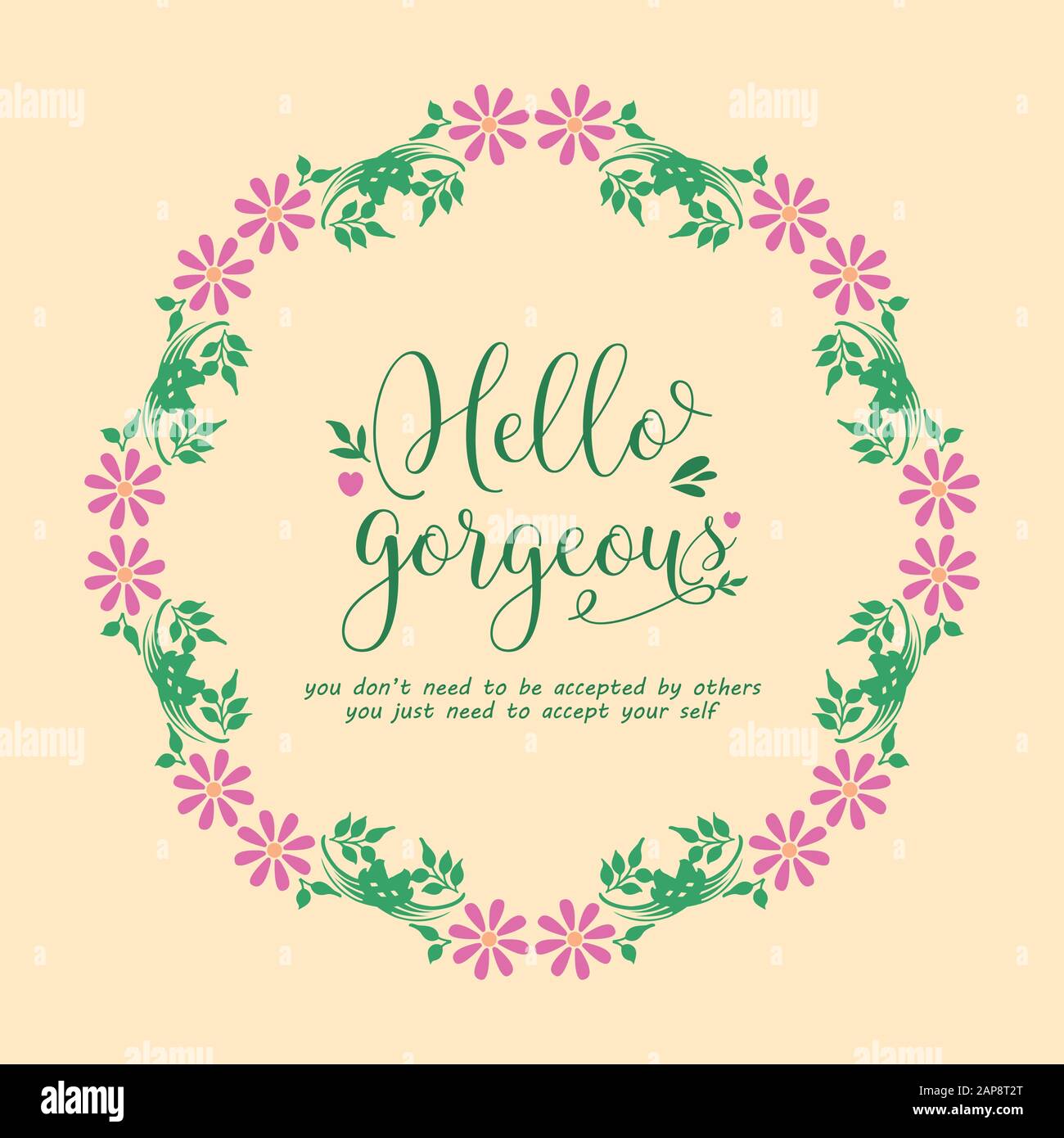 Unique frame design with ornate leaf and floral, for hello gorgeous ...