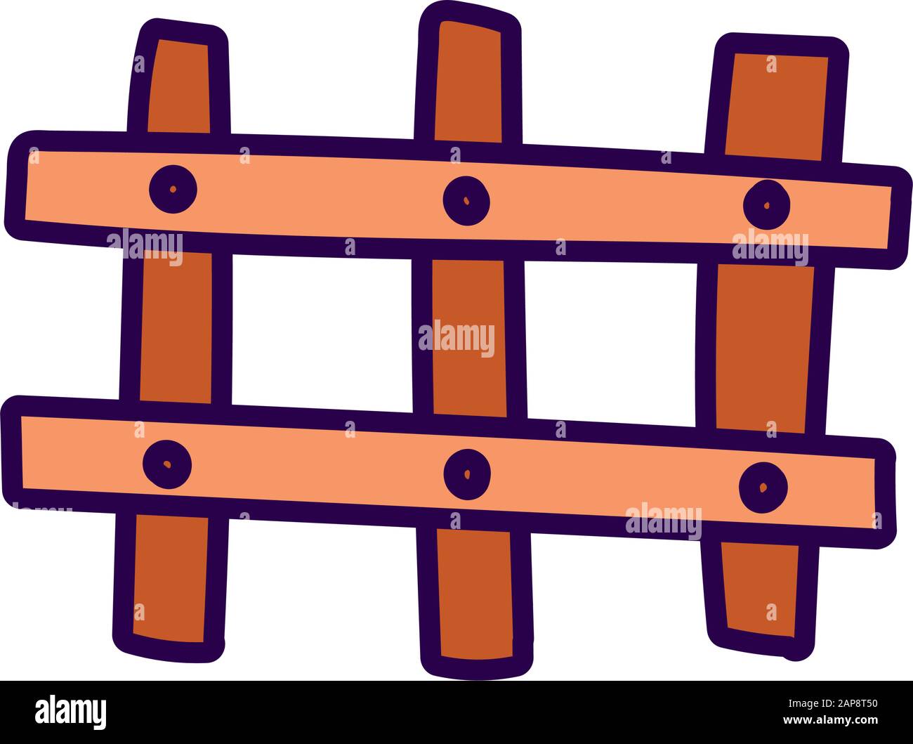 wooden fence protection barrier cartoon vector illustration Stock ...