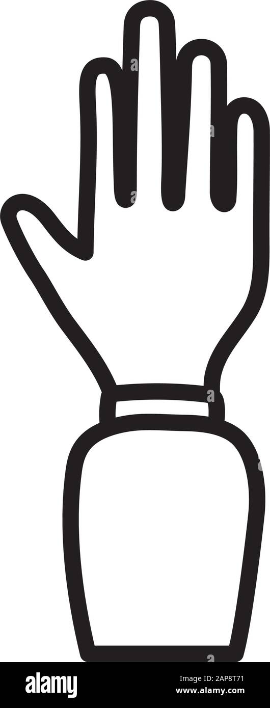 raised open human hand stop gesture icon design vector illustration ...
