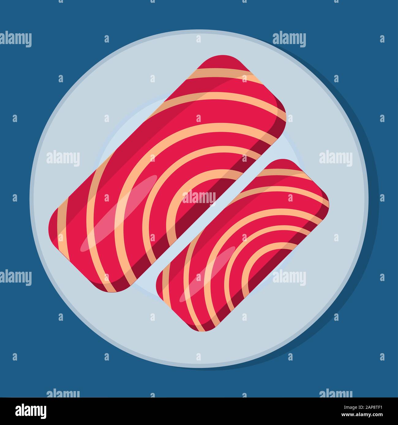 Fish fillet isolated and plate Stock Vector Images - Alamy