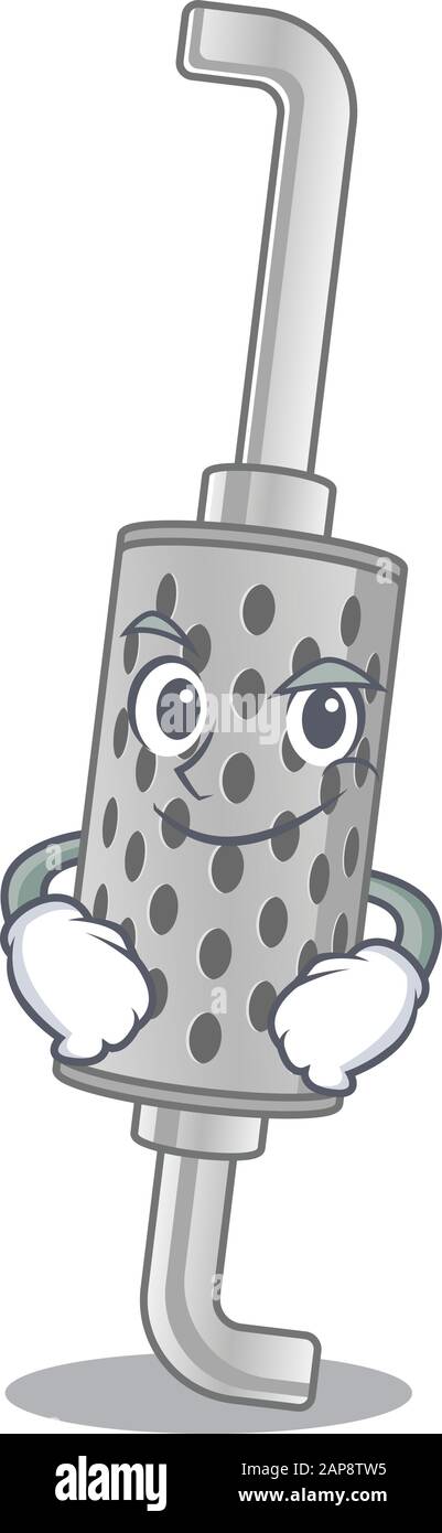 Cool exhaust pipe mascot character with Smirking face Stock Vector ...