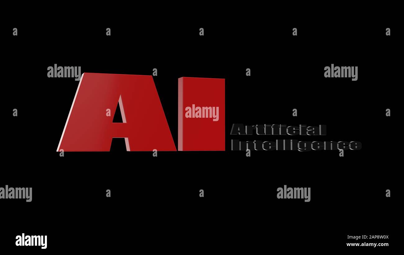 The 3d rendering of 3D AI Wording with white background Stock Photo - Alamy