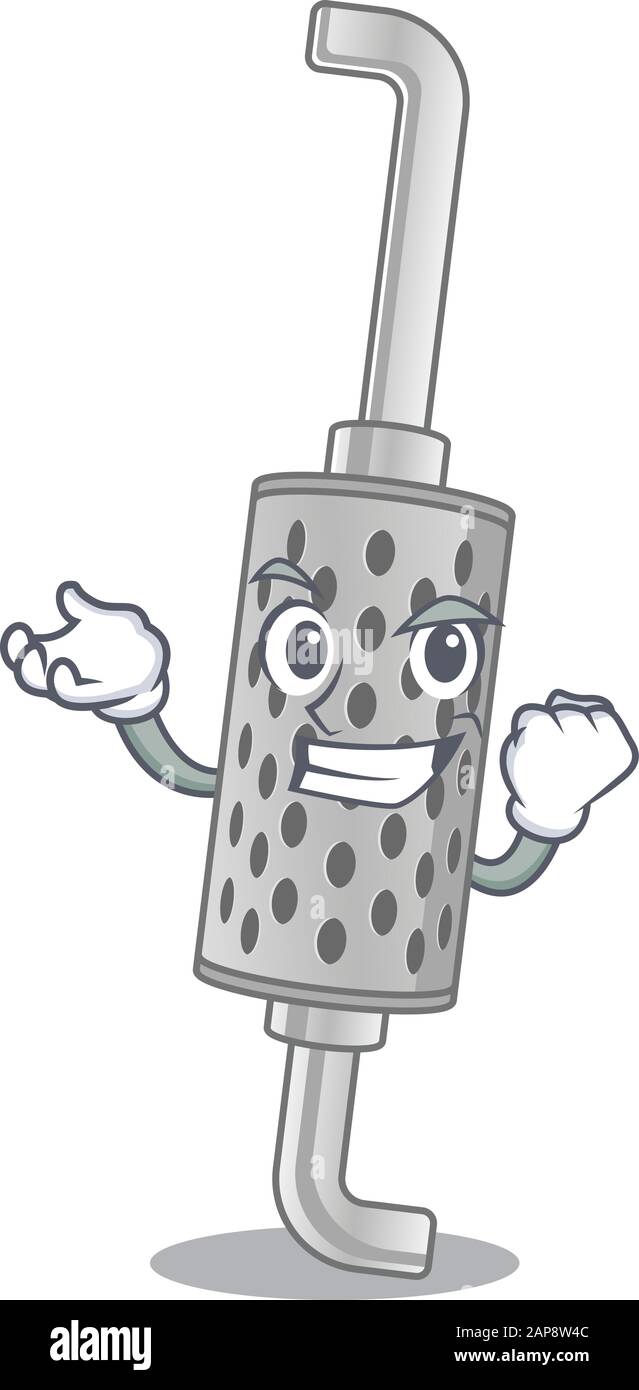 Happy confident Successful exhaust pipe cartoon character style Stock ...