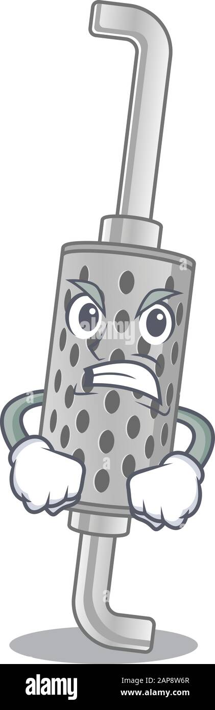 Exhaust pipe cartoon character design having angry face Stock Vector ...