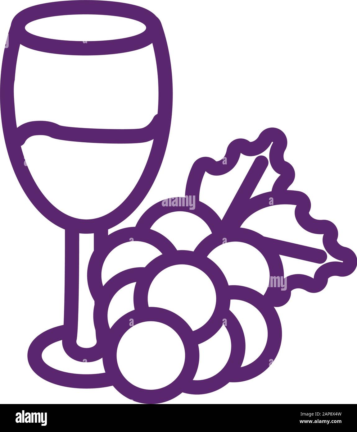 Wine cup with grapes design of Winery alcohol drink beverage restaurant ...