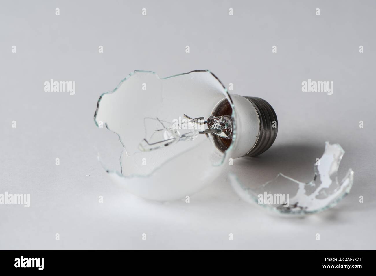 Broken lightbulb isolated on white background Stock Photo - Alamy