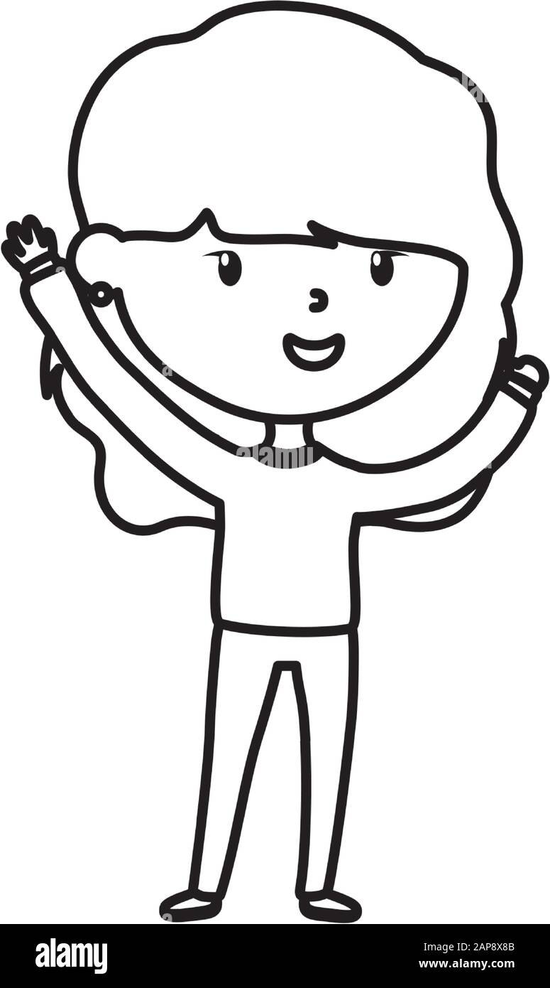 cute young woman standing cartoon character vector illustration Stock ...