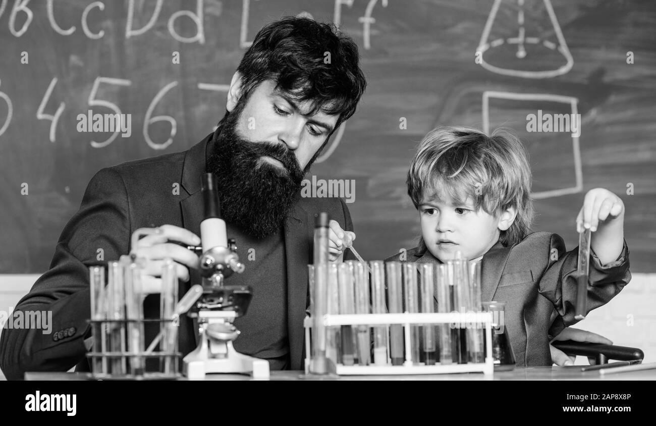 The Future of Memory. father and son at school. Back to school ...