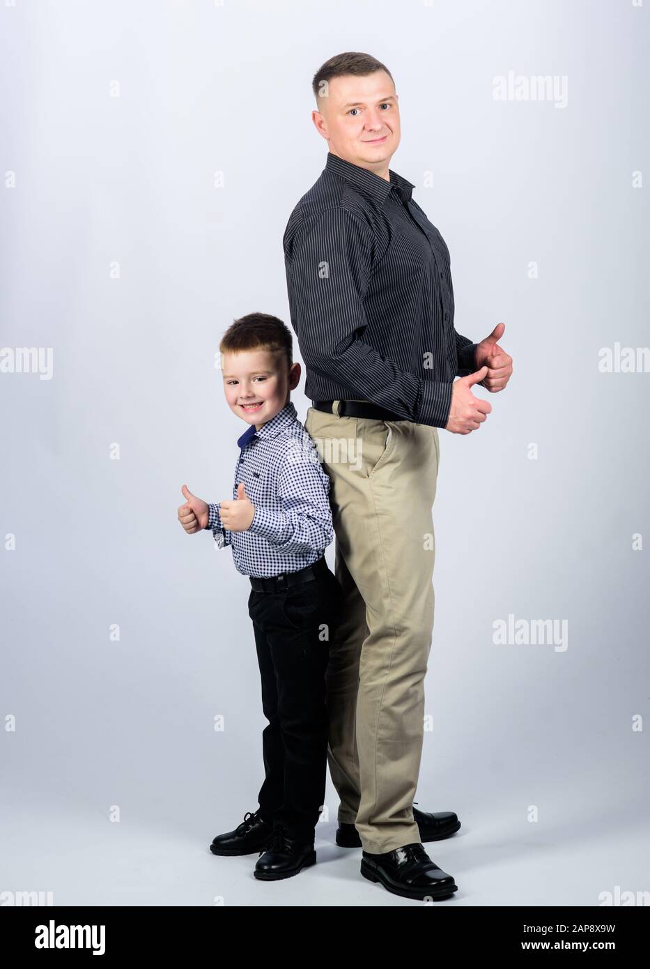 little boy with dad businessman. happy child with father. business ...