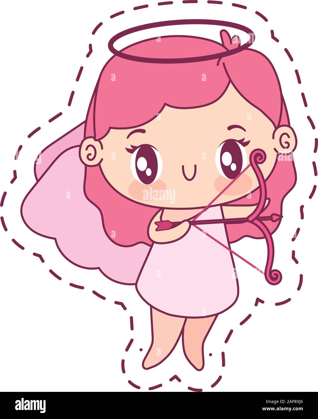 Girl cupid cartoon design of love passion romantic valentines day ...