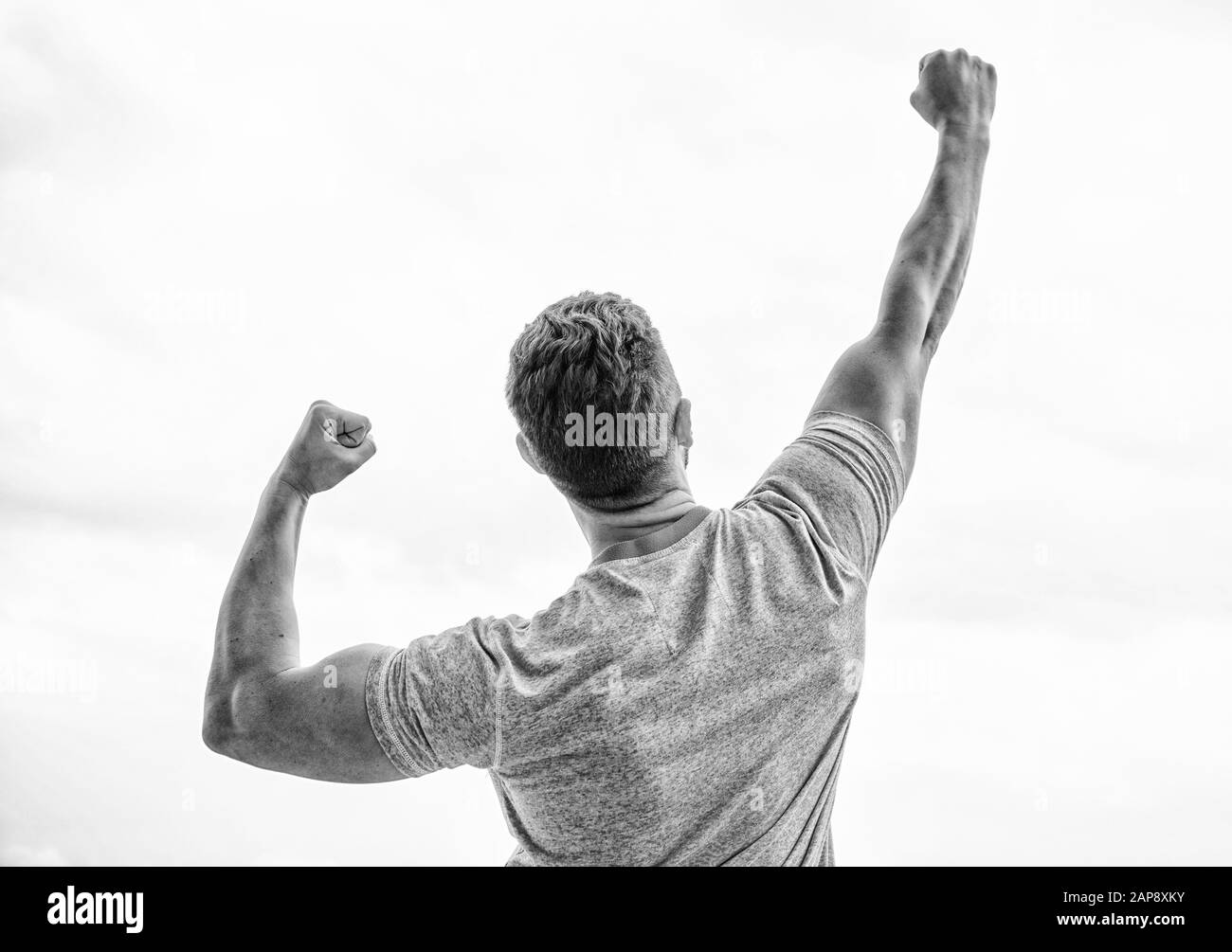 Successful athlete. Victory and success. Champion winner. Future ...