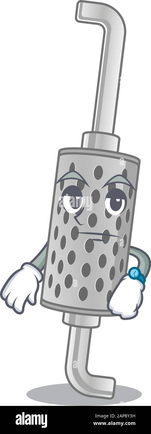 cartoon character design of exhaust pipe on a waiting gesture Stock ...