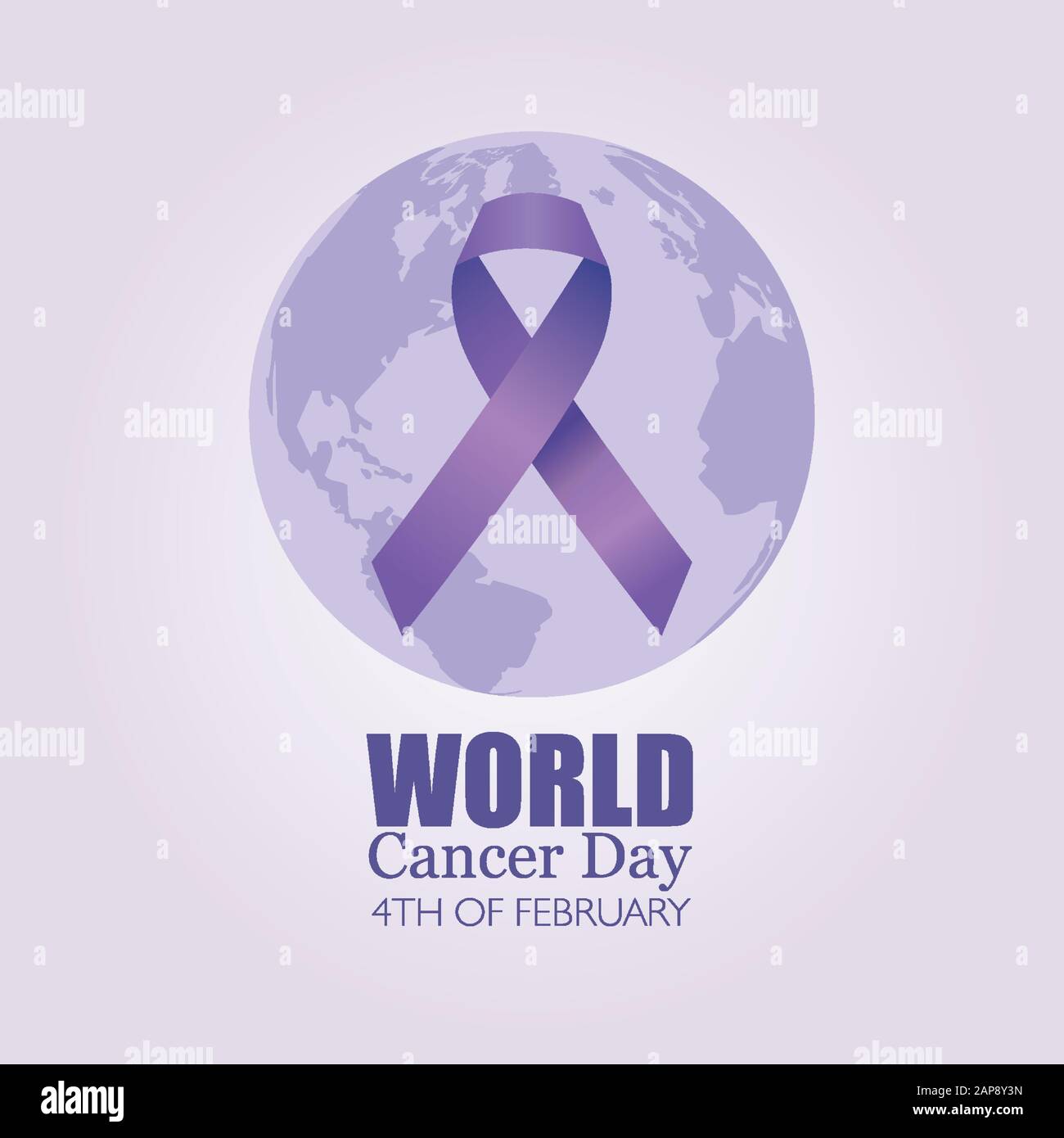 world cancer day poster with ribbon and planet earth Stock Vector Image ...