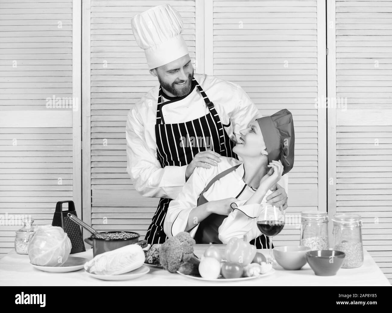 happy couple in love with healthy food. Dieting and vitamin. culinary ...