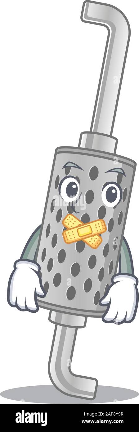 a silent gesture of exhaust pipe mascot cartoon character design Stock ...