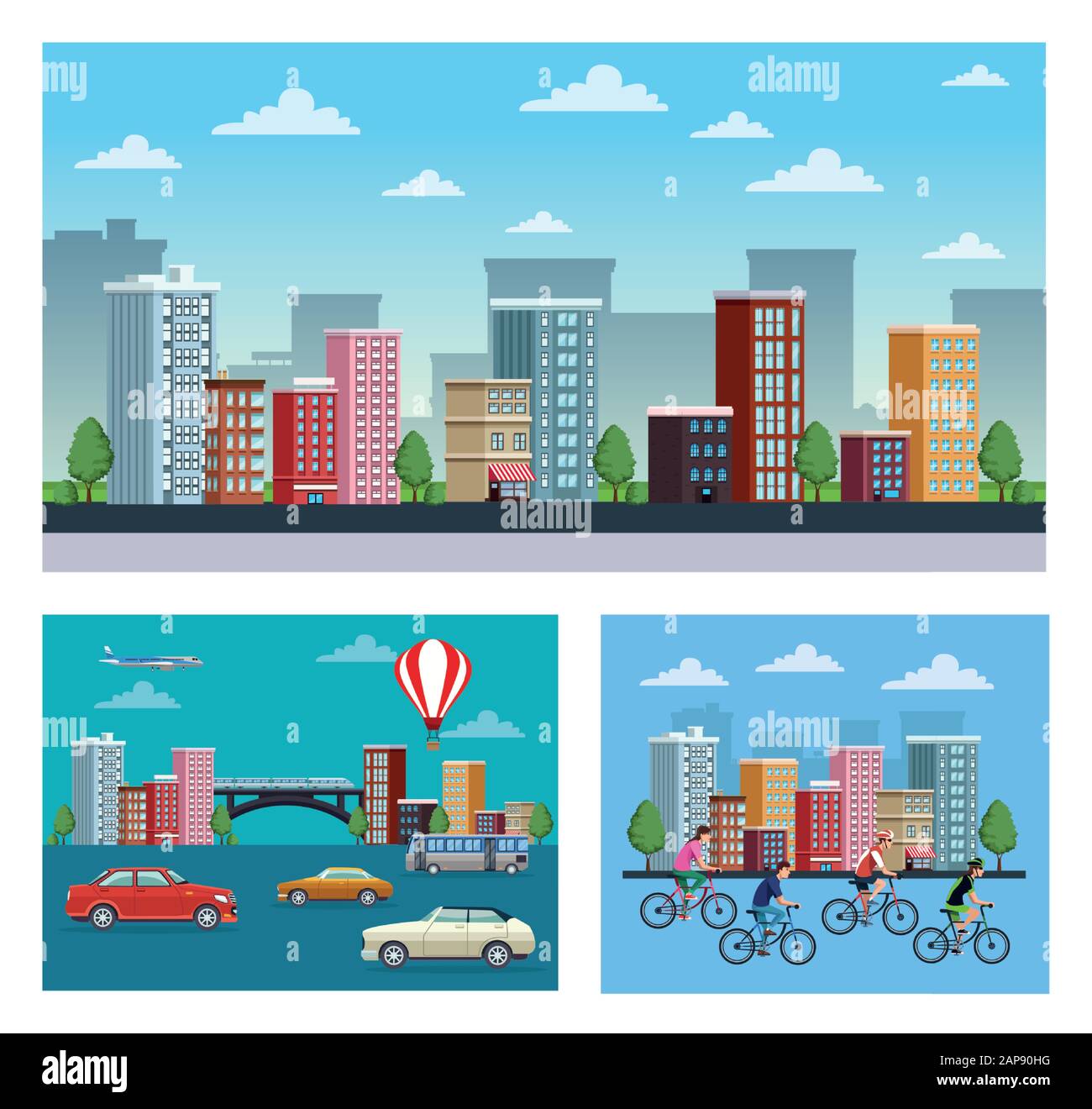City scenes Stock Vector Images - Alamy
