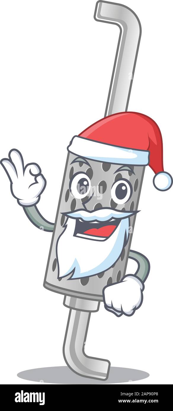 A picture of Santa exhaust pipe mascot picture style with ok finger ...