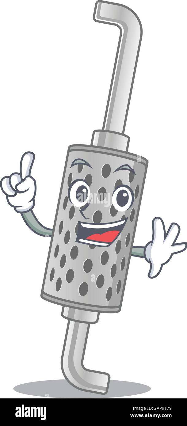 One Finger exhaust pipe in mascot cartoon character style Stock Vector ...