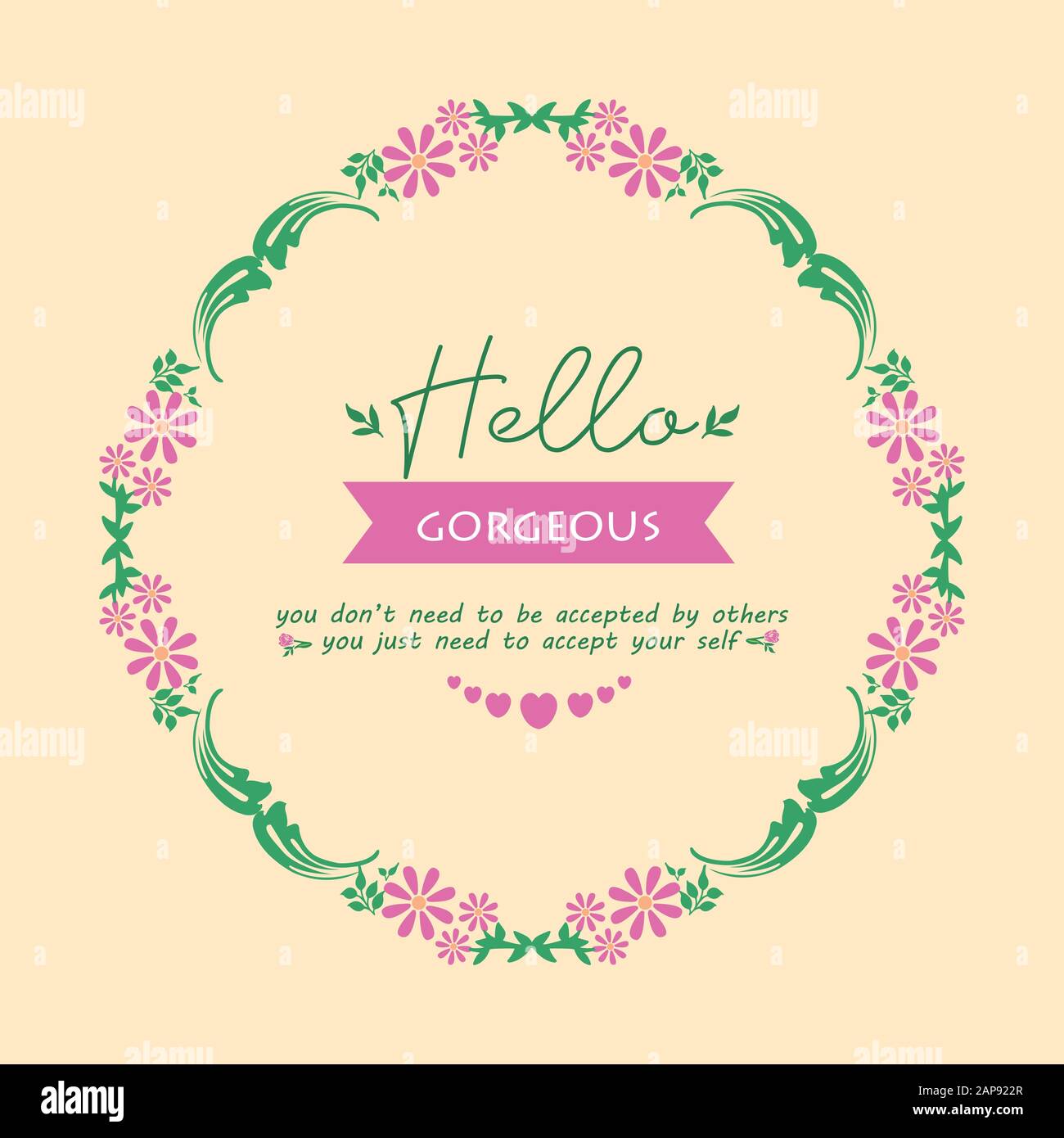 Beautiful crowd of leaf and flower frame, for hello gorgeous card ...