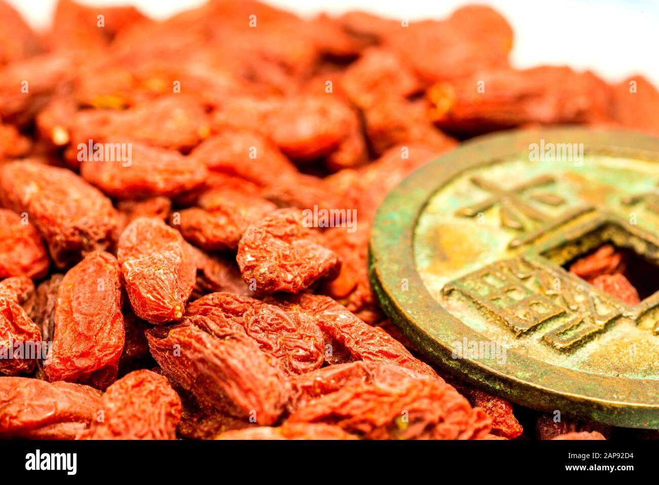 Goji berries, Chinese medicinal fruit Stock Photo - Alamy